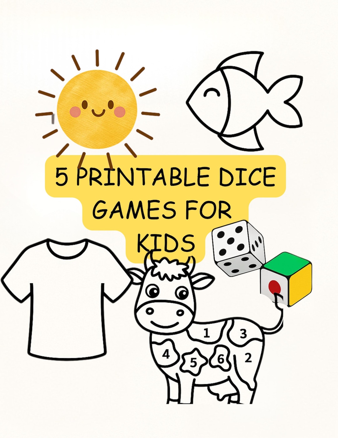 Printable Dice Drawing Game for Kids – Activity Sheets, DIY Dice (PDF ...