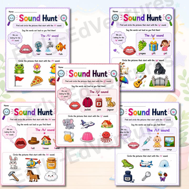 A-Z Letter Sounds Worksheets | Phonics Sound Hunt Activity (PDF) - Etsy