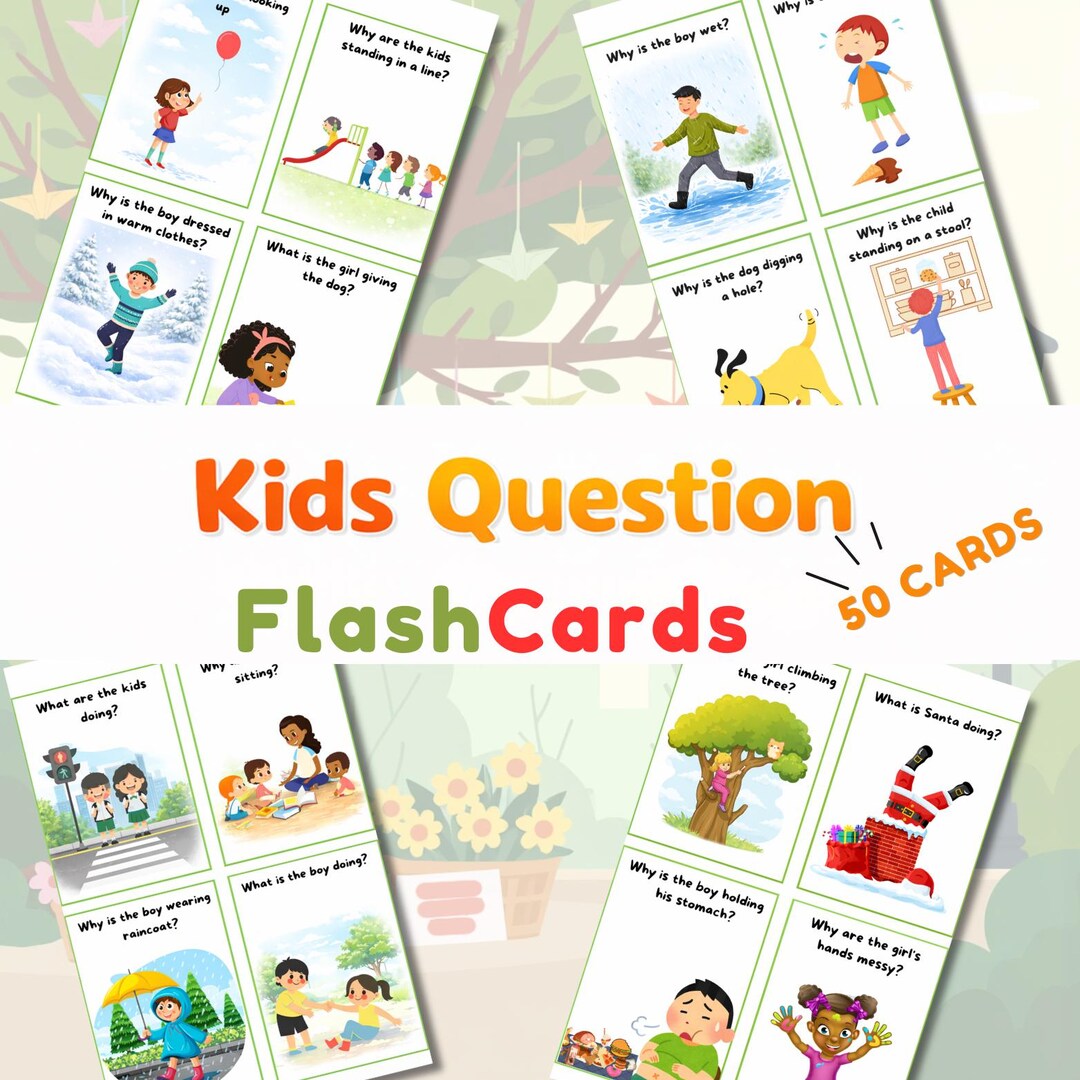50 WH Question Flashcards | Comprehension & Speech Therapy Cards ...