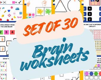 Brain Worksheets | 30 Fun Neuro Exercises for Kids (printable PDF) - Etsy