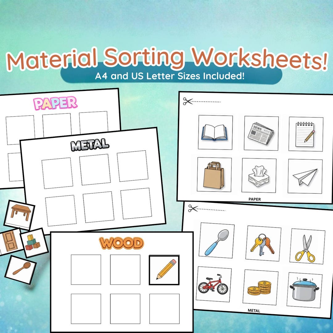 Materials Sorting Worksheets – Science Activity for Preschool ...