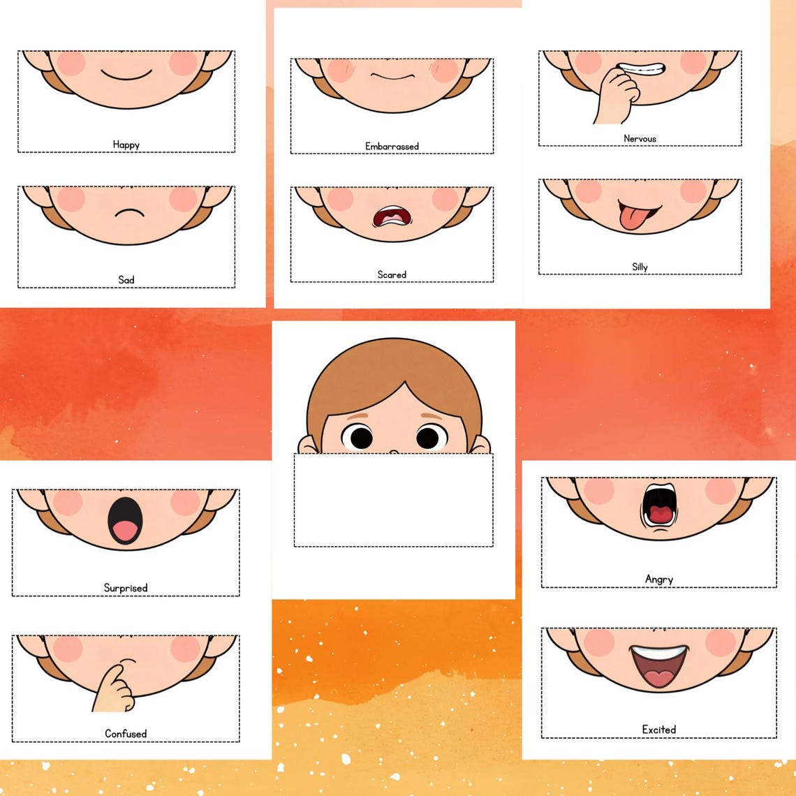 Kids Emotions Matching Game | Social Emotional Learning (printable PDF ...