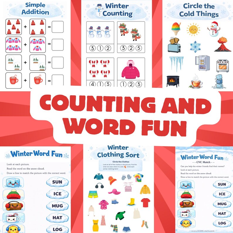 Winter Activities for Kids Printable | 70-page Winter Worksheet Bundle ...