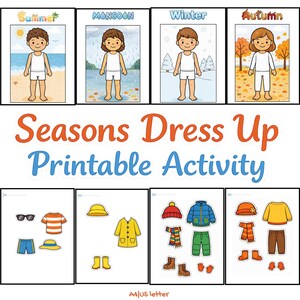 Seasons Dress up Printable Activity | Winter, Summer, Autumn, Monsoon ...