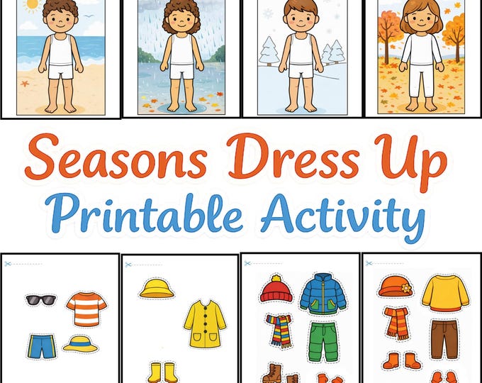 Seasons Dress up Printable Activity | Winter, Summer, Autumn, Monsoon ...