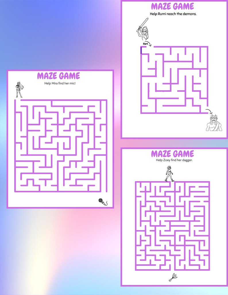 K-pop Demon Hunters Activity Book | 30 Printable Worksheets for Kids ...