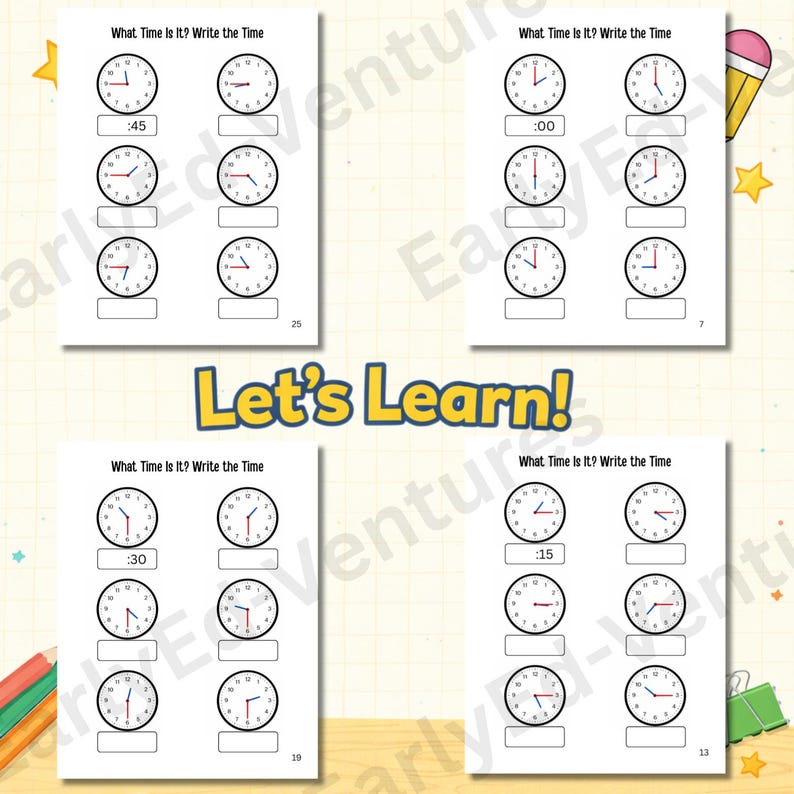 Telling Time Worksheets | Learn to Tell Time | Analog Clock Reading ...