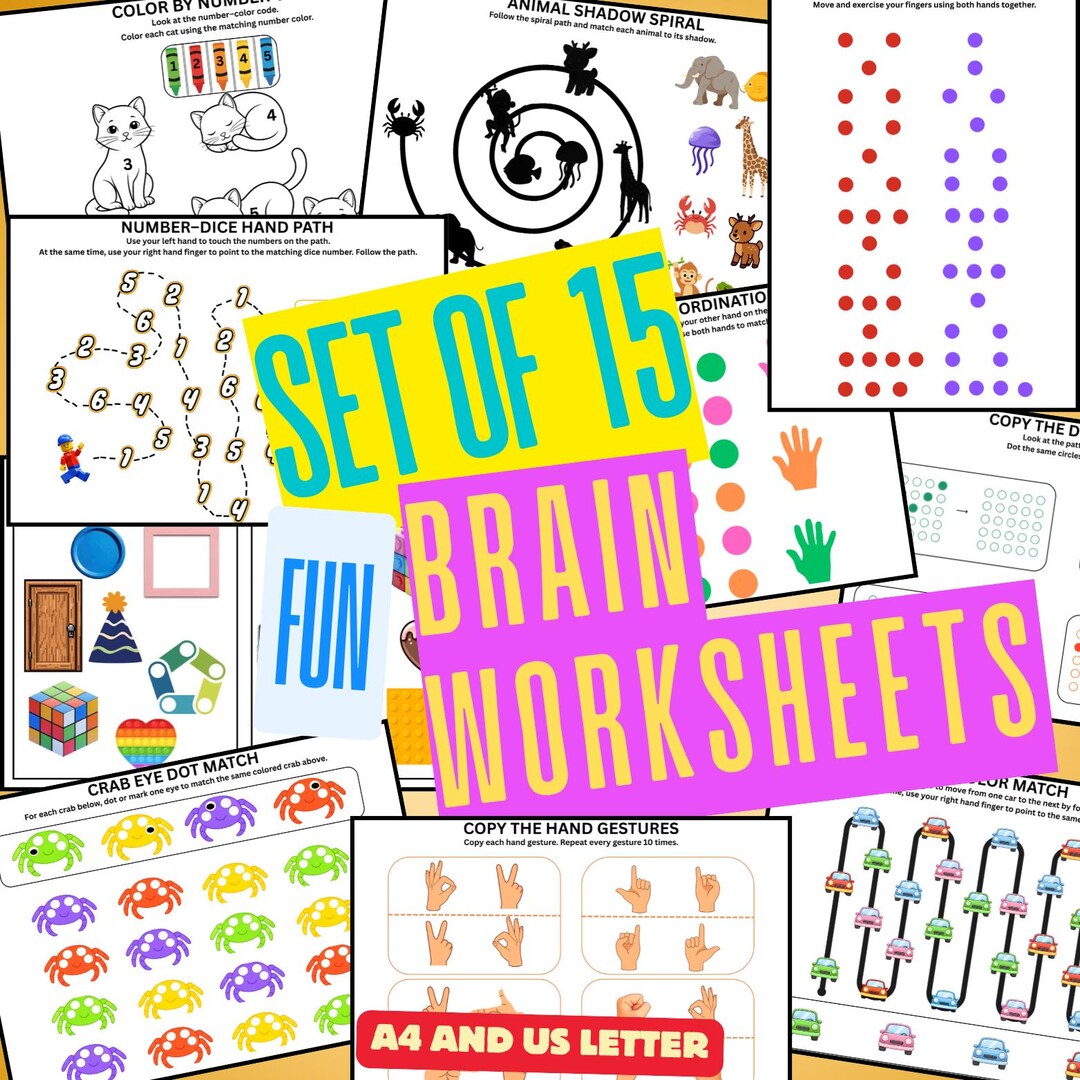 Brain Activities | Bilateral Coordination Worksheets (15 Pages, PDF ...