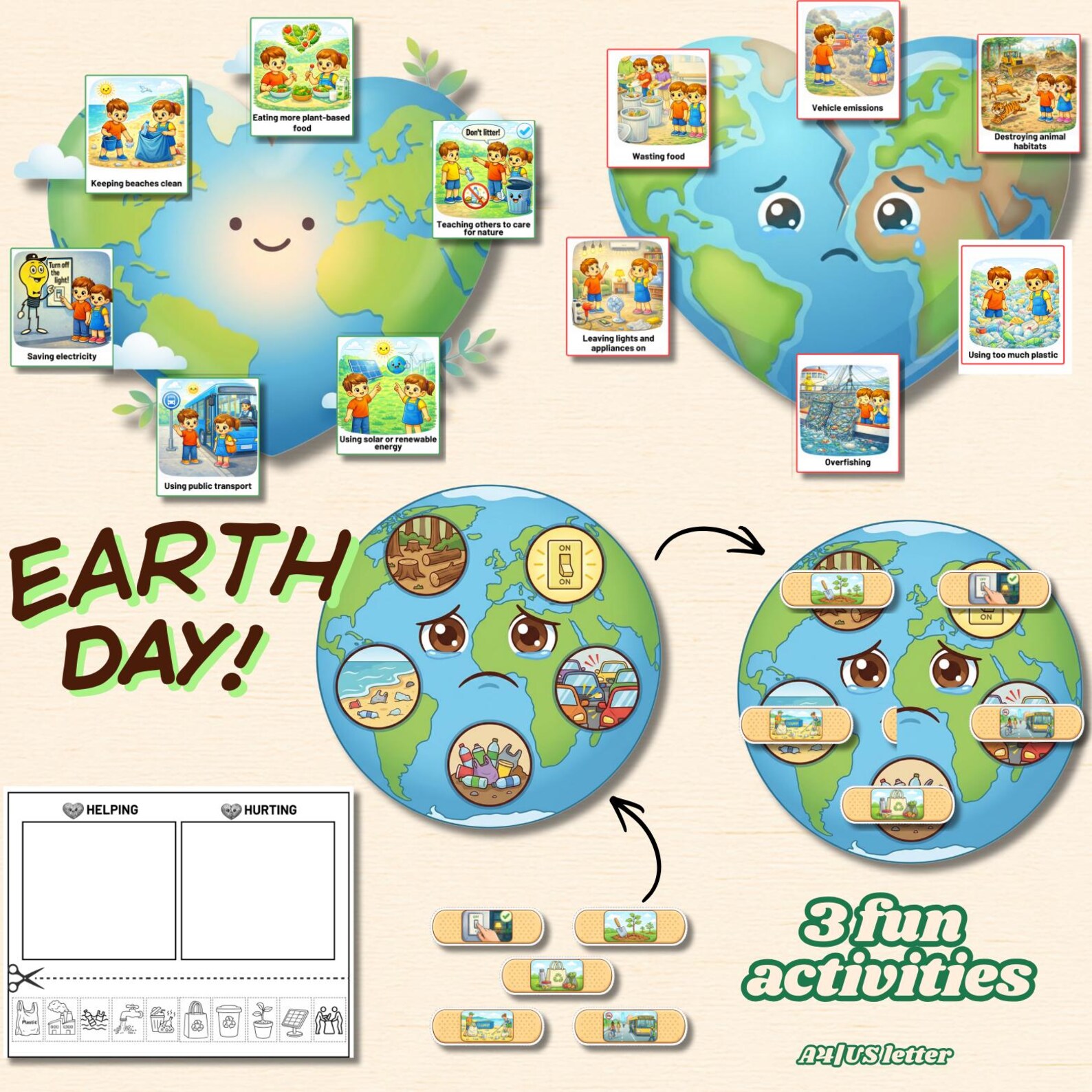 Earth Day Sorting Activity Pack | Good Vs Bad Choices, Heal Earth ...
