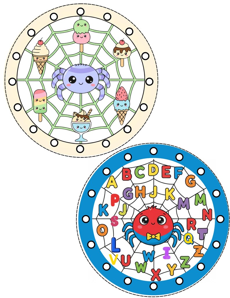 Spider Web Lacing Cards: Fine Motor Activity (digital Download) - Etsy