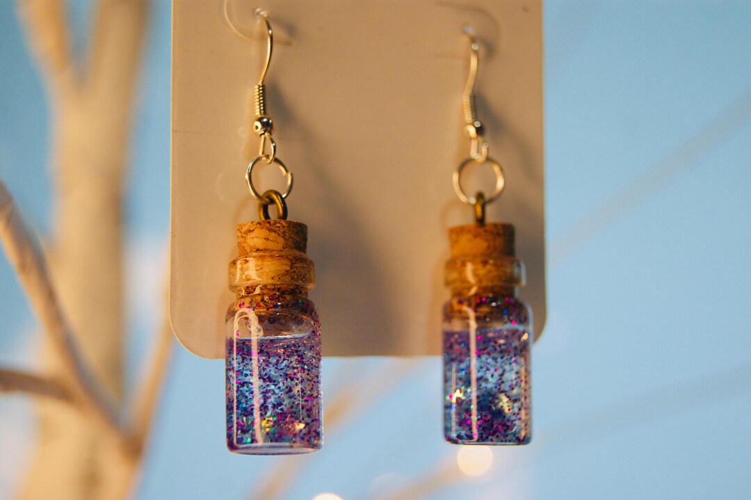 Indigo Lake Potion Pendant Earrings - Cute Jewlery Witch Wizard Unique ...