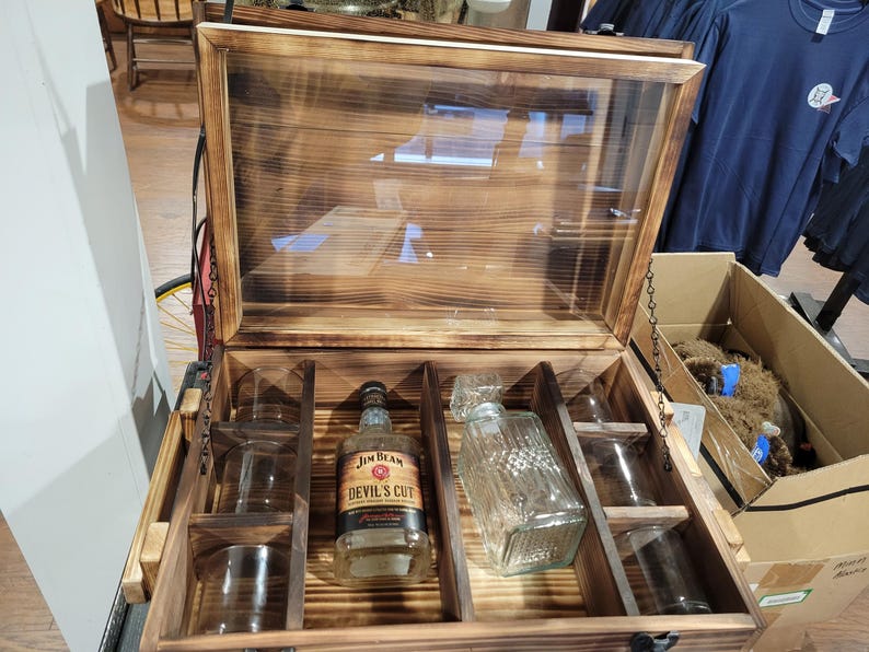 Handmade Wood Whiskey Box - Etsy