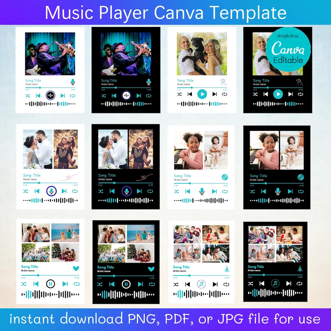 Music Player Template Canva: Acrylic Song Art (digital Download) - Etsy