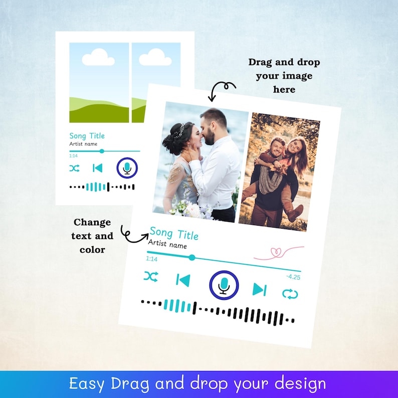 Music Player Template Canva: Acrylic Song Art (digital Download) - Etsy