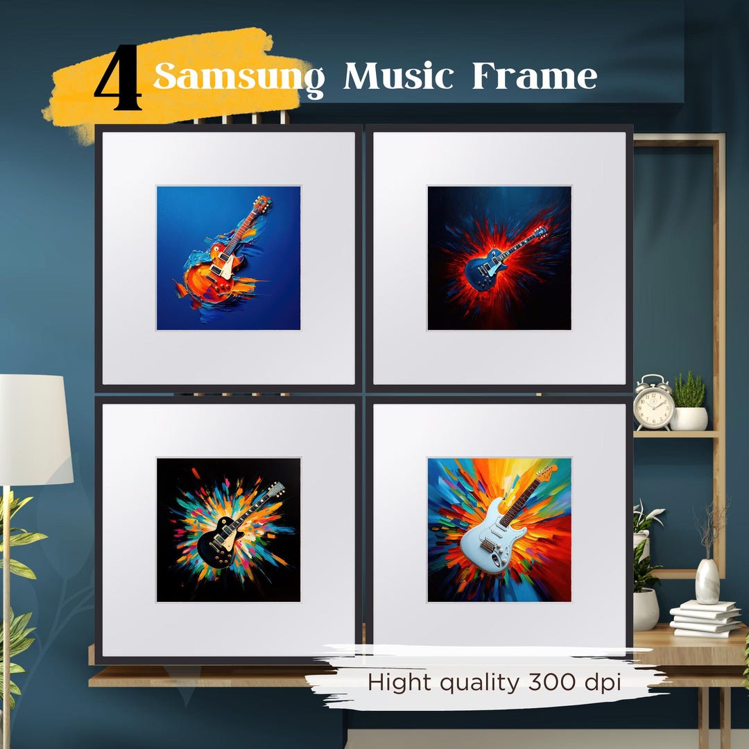 Samsung Music Frames Art, Guitar Music Frames, Anniversary Wall Gift ...