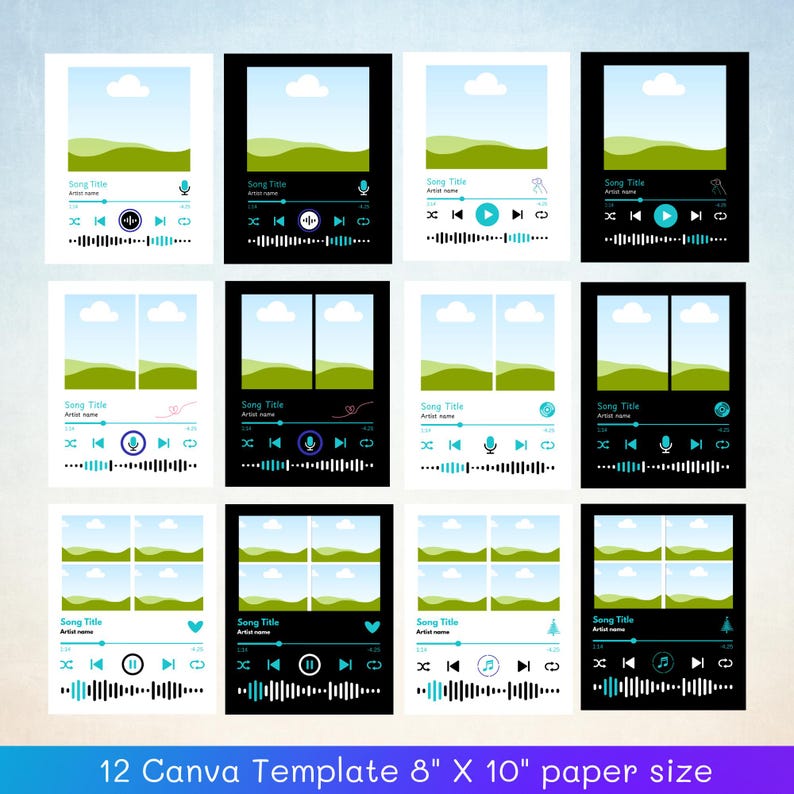 Music Player Template Canva: Acrylic Song Art (digital Download) - Etsy
