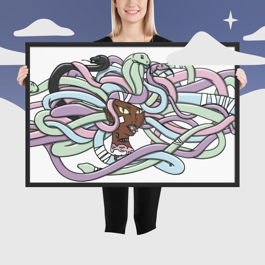 Pastel Gorgon Framed Poster - Pastel Goth - Sugar Satanist - Original ...
