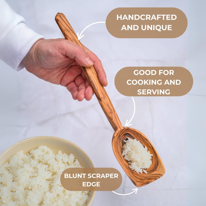 Hand-crafted Olive Wood Cooking Spoon: Artisanal Kitchen Gift - Etsy