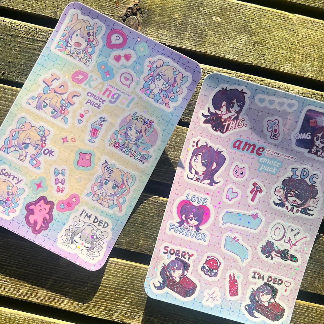 Needy Streamer Overload | Ame & Kangle Emote Sticker Sheets, Sticky ...