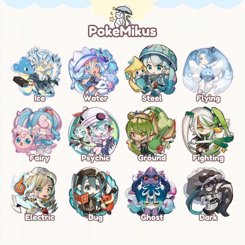 Pokémon X Hatsune Miku Project VOLTAGE Stickers - Etsy