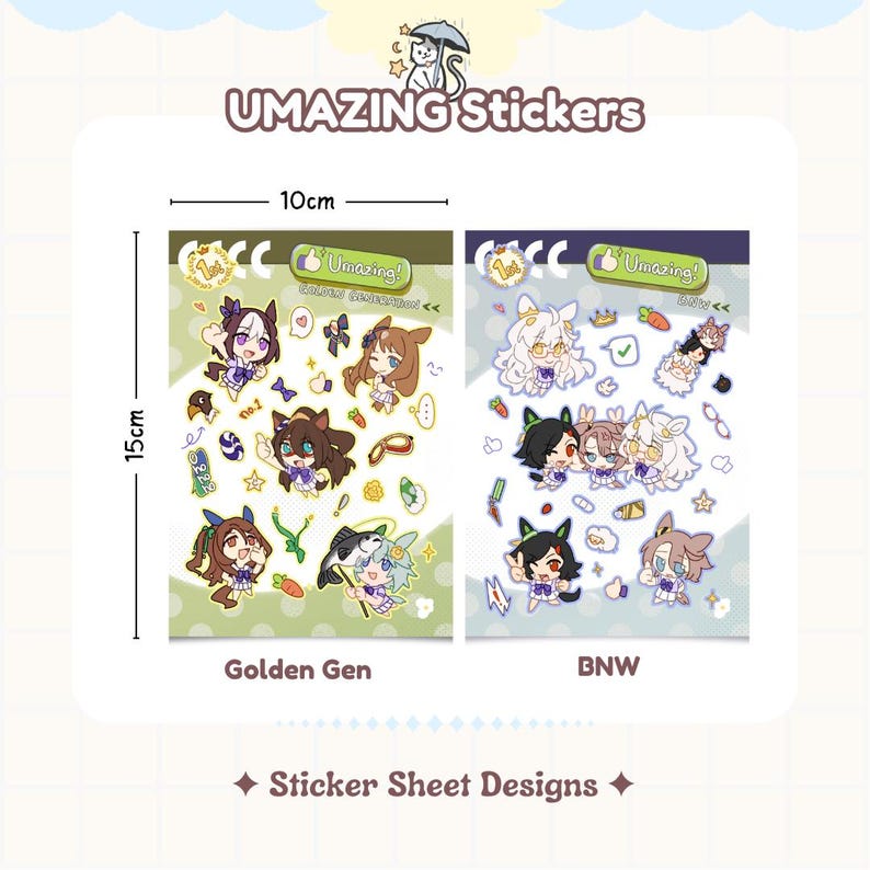 UMAZING Umamusume Sticker Sheets | Sparkling Chibi Uma - Etsy