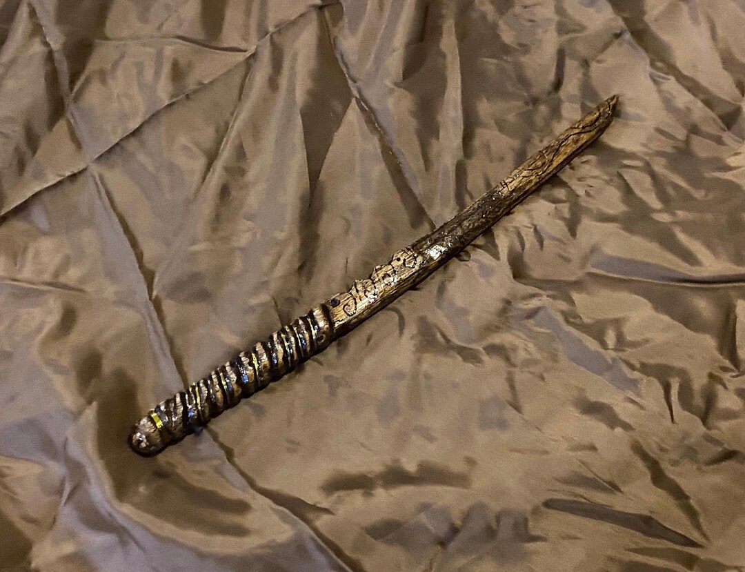 Elvish Bog Defender - Hand-carved, Wood-burned Wand - Etsy