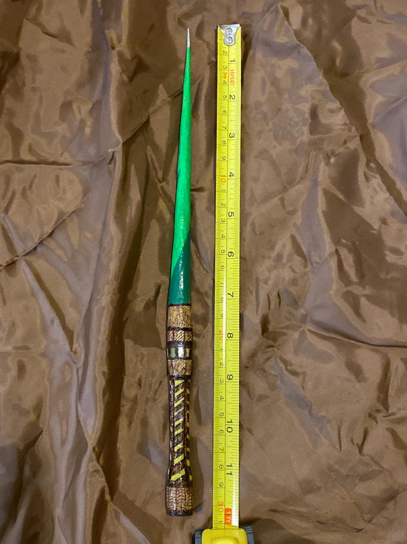Green Smoke - Hand-carved, Wood-burned Wand - Etsy