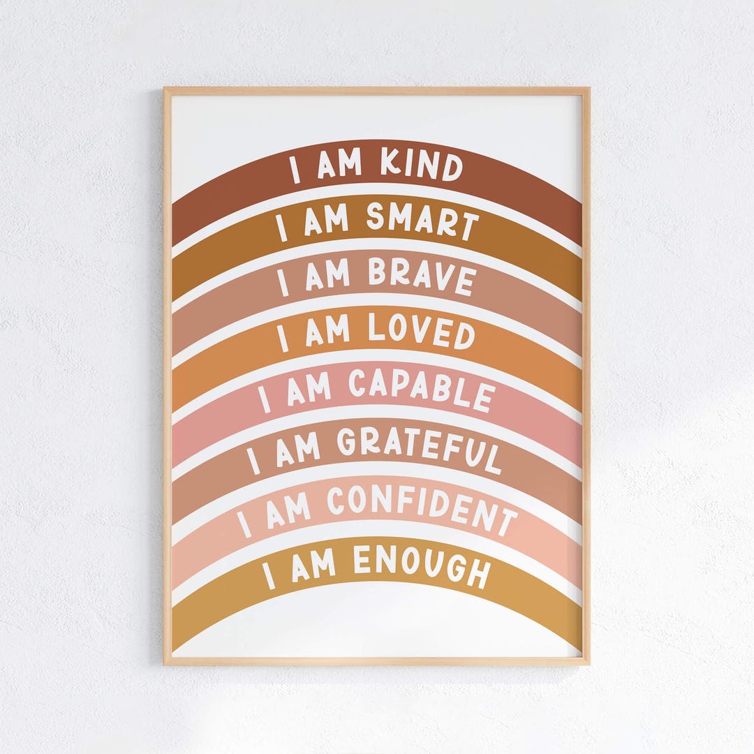 I Am Affirmation Printable Wall Art, Positive Affirmations for Kids ...