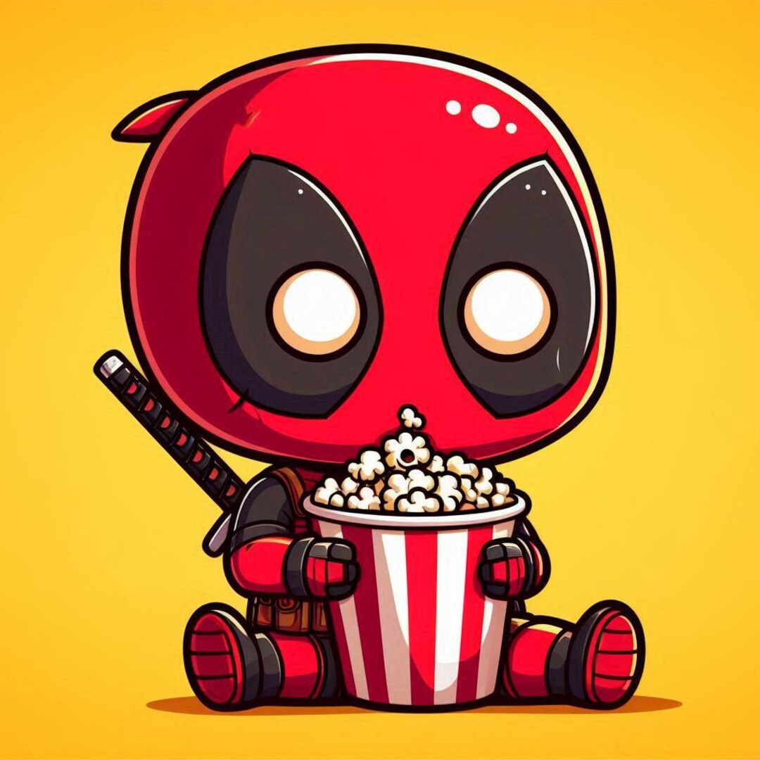 Deadpool Eating Popcorn Emote for Twitch Discord - Etsy