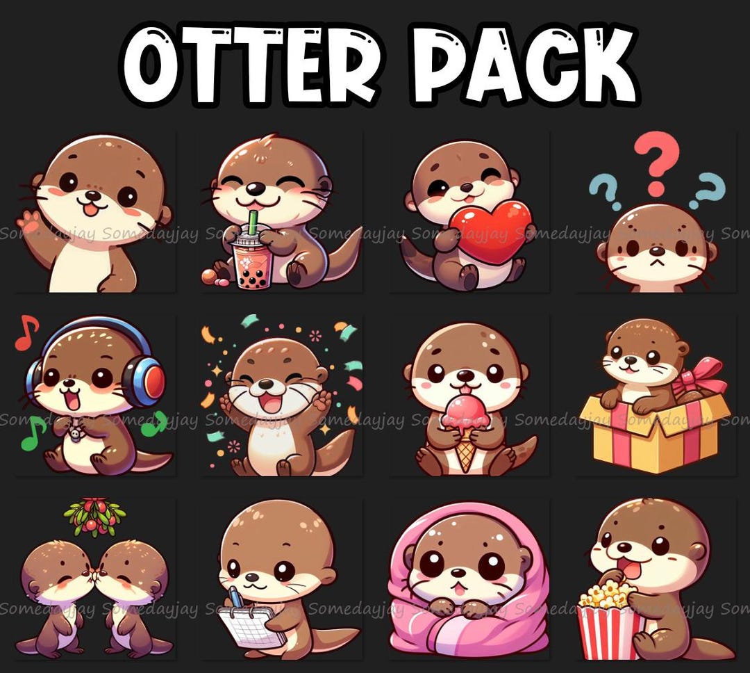 Otter Emotes Pack Bundle Twitch - Etsy