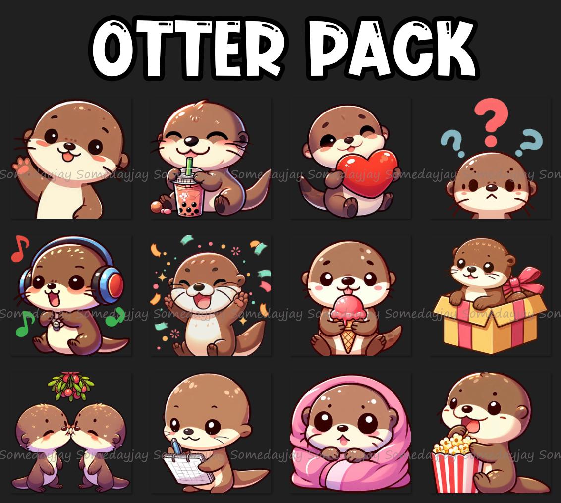 Otter Emotes Pack Bundle Twitch - Etsy