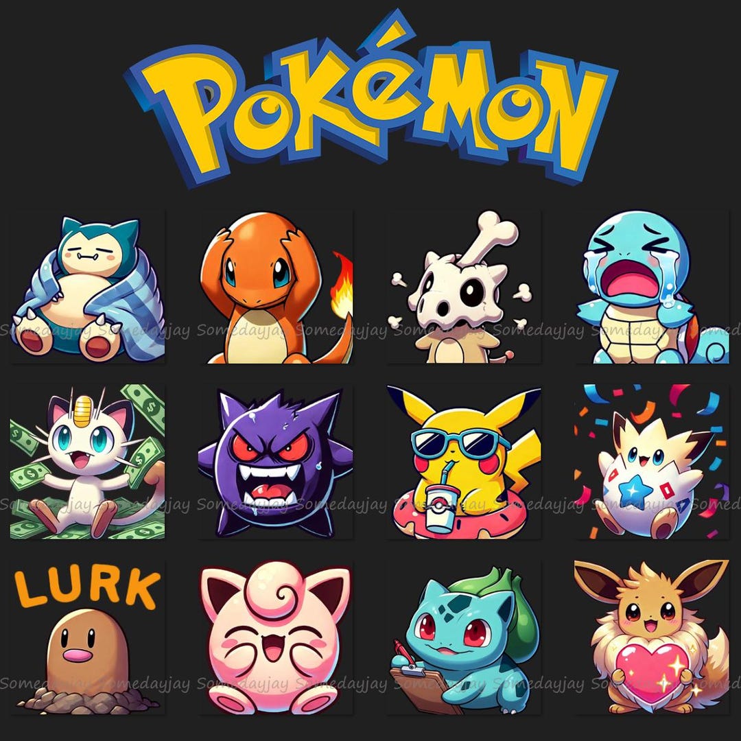 Pokemon Emotes - Etsy