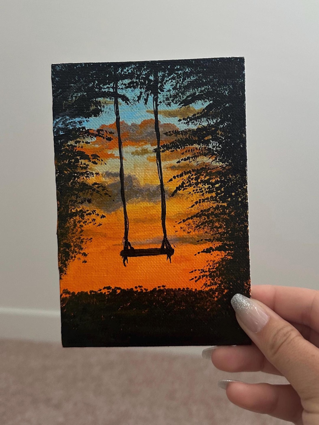 Sunset Swing Painting - Etsy
