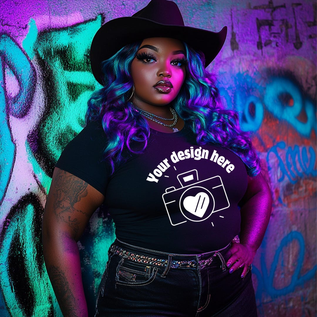 African American Woman T-shirt Mockup | Black Woman Digital Mockup ...