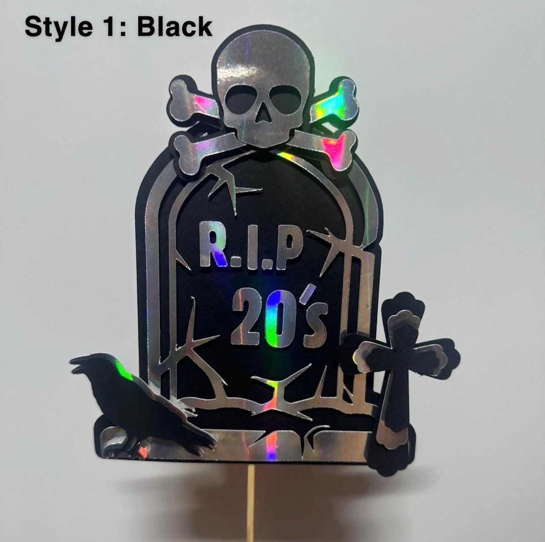 RIP Cake Topper, RIP Birthday Cake Topper 3D, RIP Cake Decoration, 20's ...
