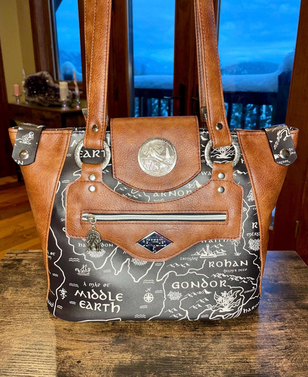 Map of Middle Earth Purse, LOTR Purse, LOTR Shoulderbag, Elvish Bag ...