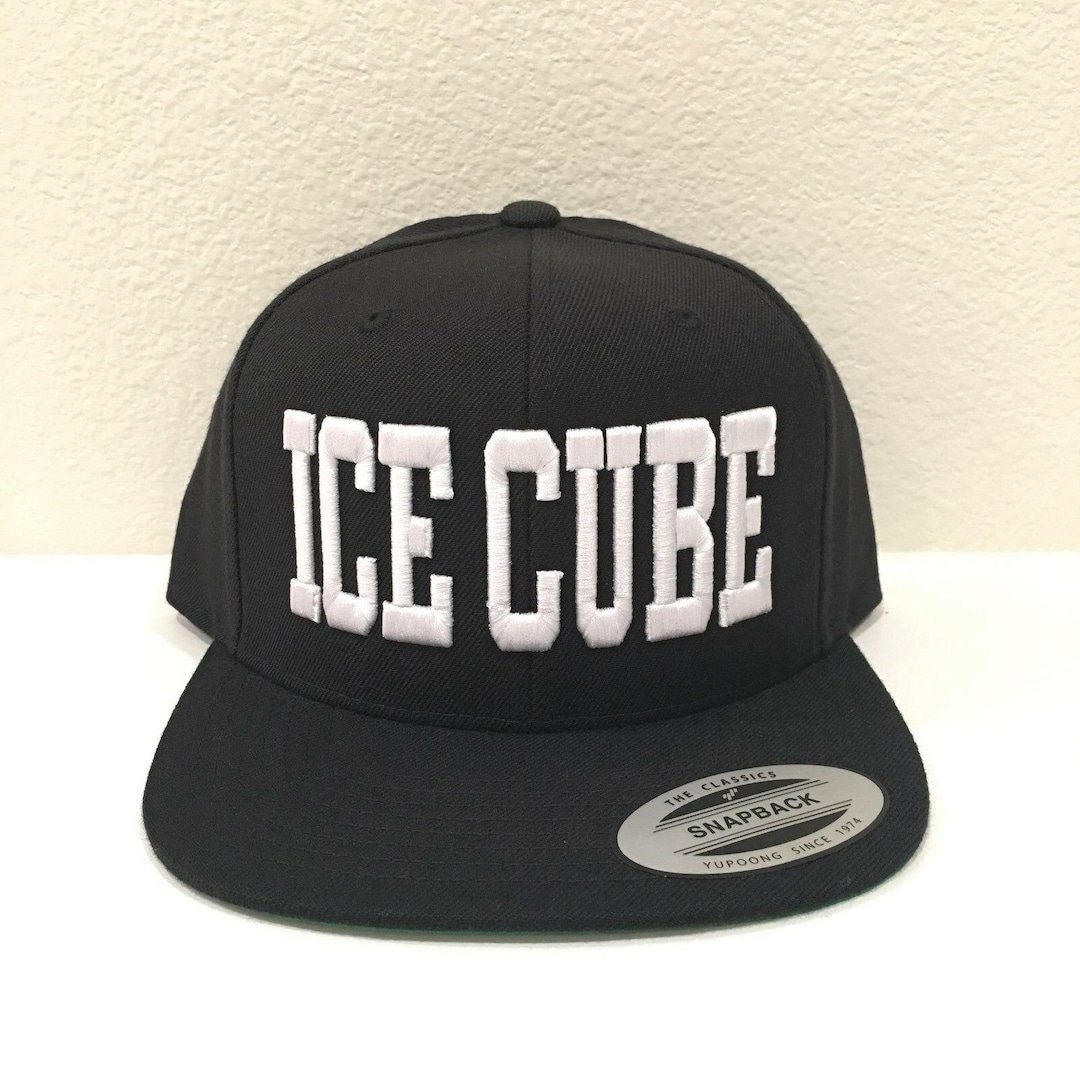 Custom Ice Cube 3D Embroidery Classic Snapback Cap Hat Adjustable ...