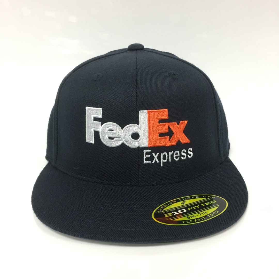 Custom Fedex Express Flexfit Cap Hat Flat Bill 6210 Dark Navy - S/m & L ...