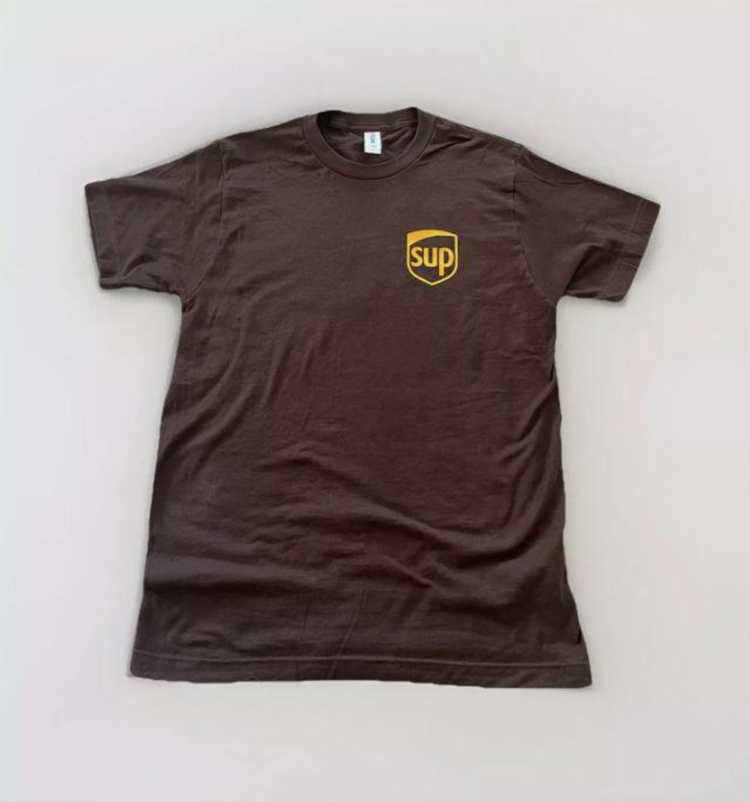SUP or Ups Cotton T-shirt Brown Tultex Fine Jersey Tee - Etsy