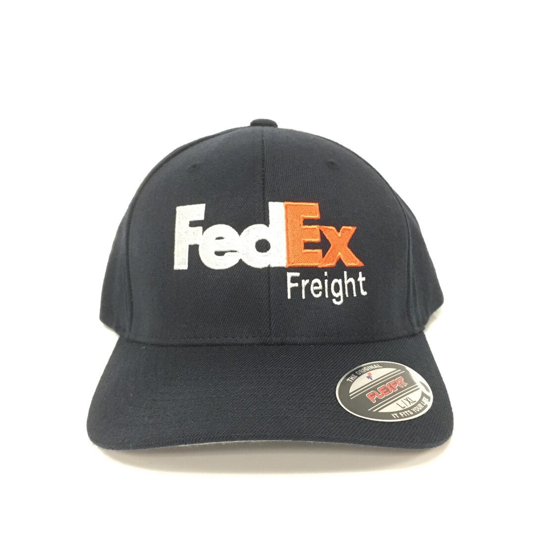 Custom New Fedex Freight Flexfit Cap Hat Curved Bill 6477 Dark Navy - S ...