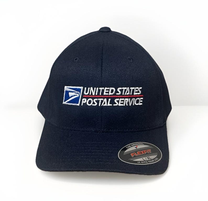 Custom Usps Flexfit Cap Hat Wood-blend 6477 Dark Navy - S/m & L/xl - Etsy