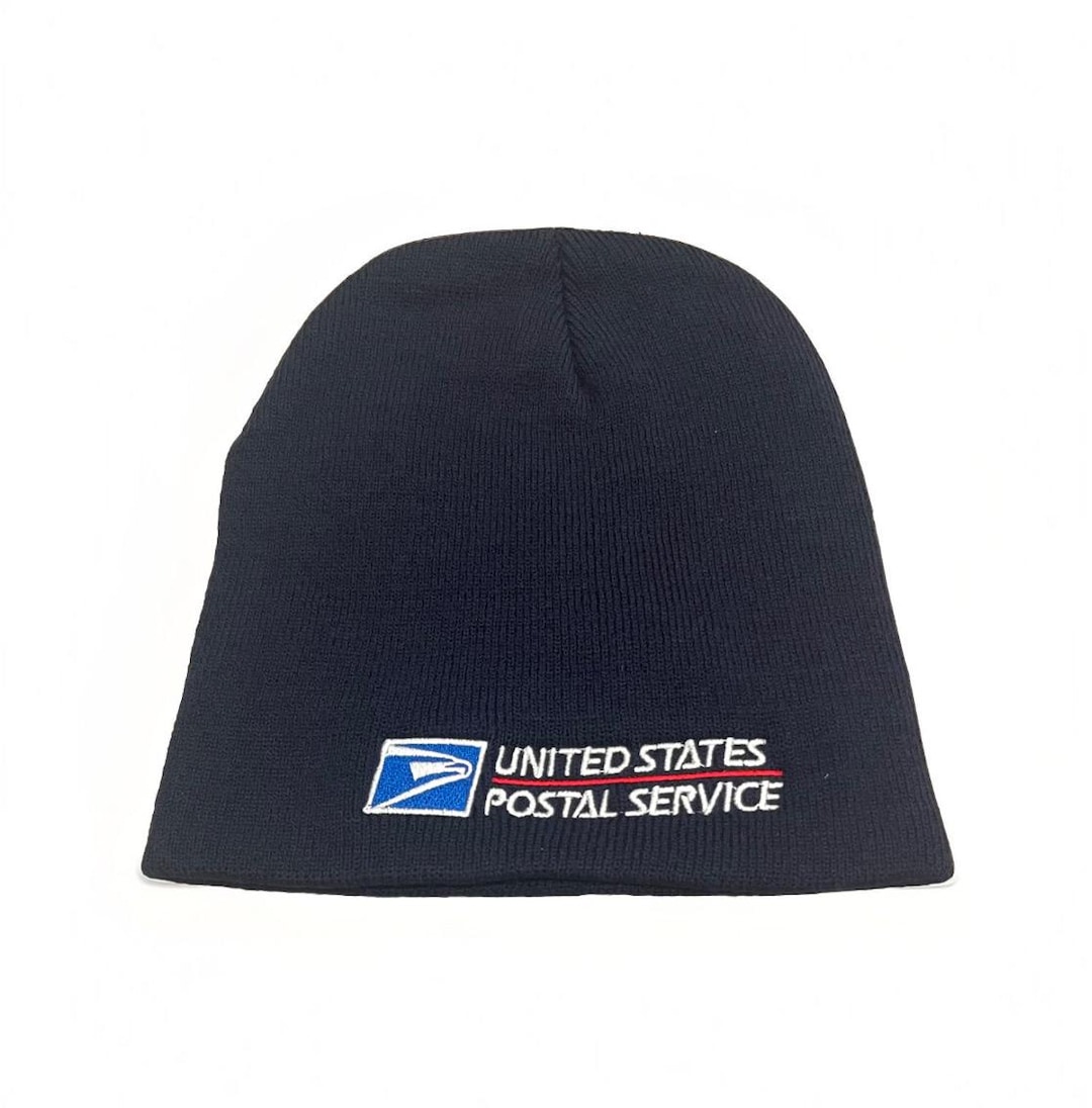 Custom Usps 8" Beanie Knit Winter Hat Dark Navy, Black - Etsy