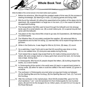 The Phantom Tollbooth Objective Tests Teaching Guide Chapter-by-chapter ...