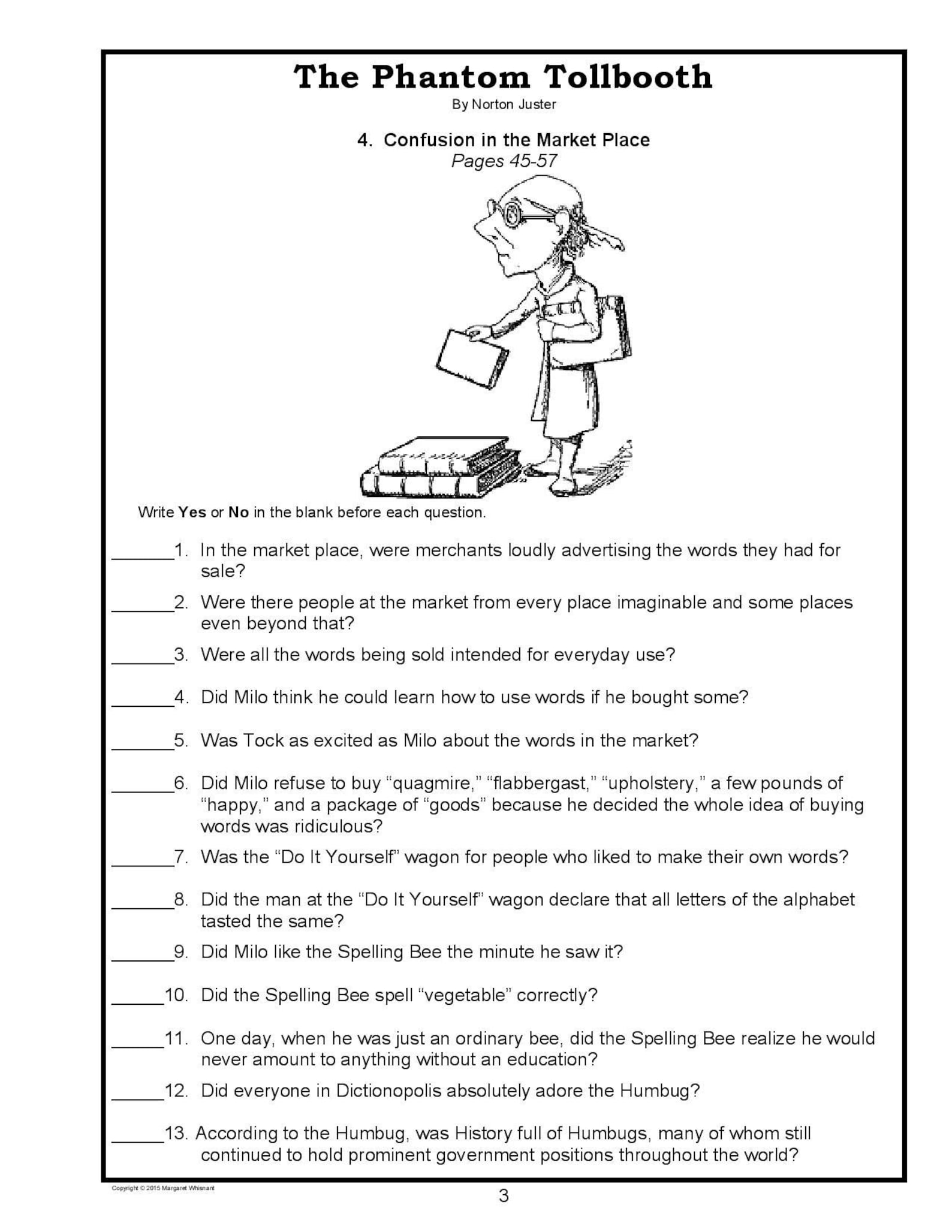 The Phantom Tollbooth Objective Tests Teaching Guide Chapter-by-chapter ...