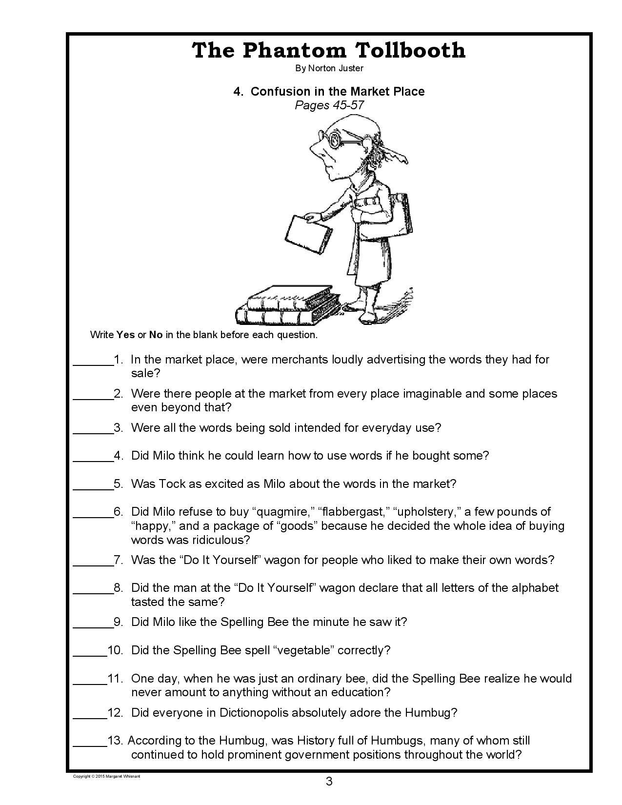 The Phantom Tollbooth Objective Tests Teaching Guide Chapter-by-chapter ...