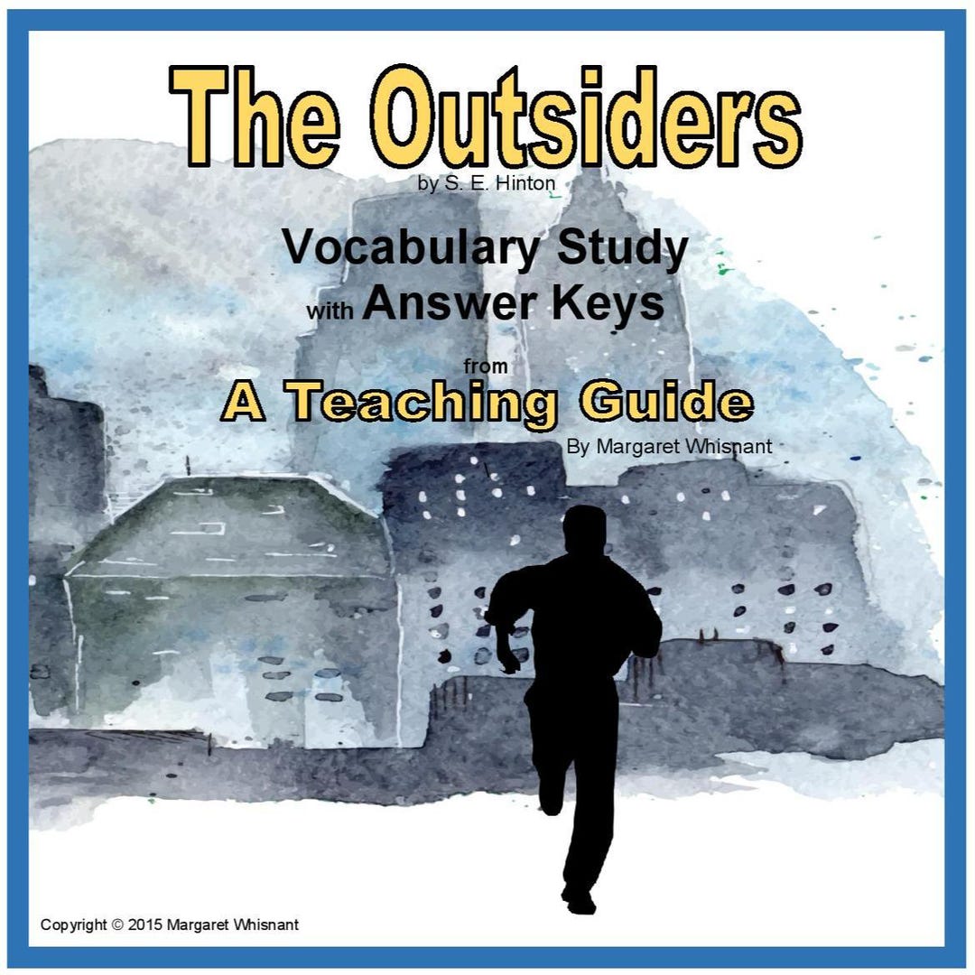 The Outsiders Vocabulary Study With Answer Keys Word Lists, Definitions ...