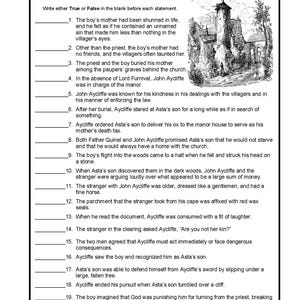 Crispin: the Cross of Lead Novel Study Guide Prereading, Vocabulary ...