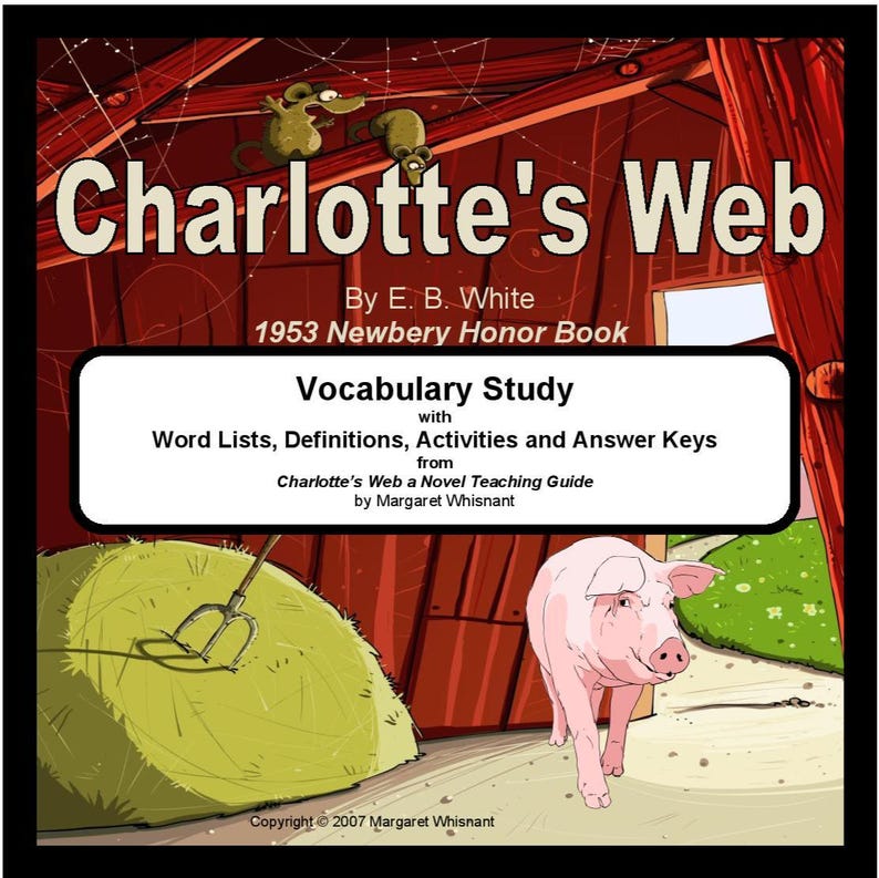 Charlotte's Web Vocabulary Study With Word Lists, Definitions ...