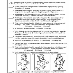 Crispin: the Cross of Lead Novel Study Guide Prereading, Vocabulary ...