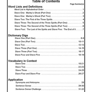 A Christmas Carol Vocabulary Study With Answer Keys CCSS - Etsy